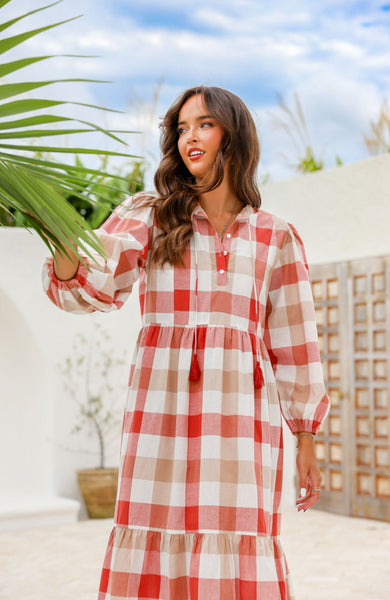 Dianna Dress - Berry Gingham – Sister Story